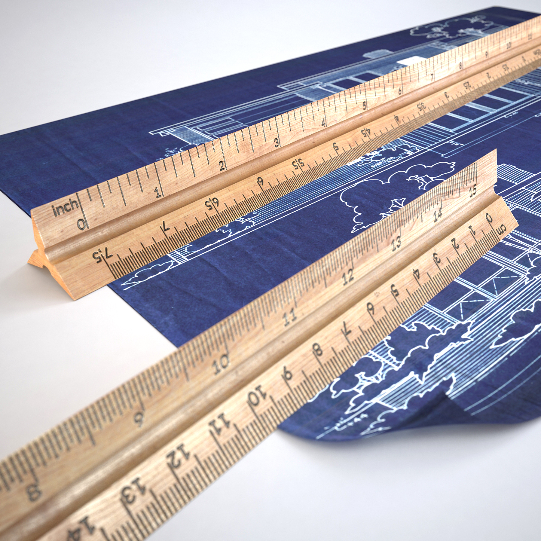 HD Wooden Ruler 6 real scale by Cerebrate | 3DOcean