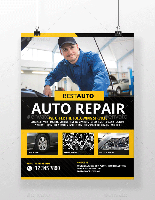 Car Fix Service Flyer, Print Templates | GraphicRiver