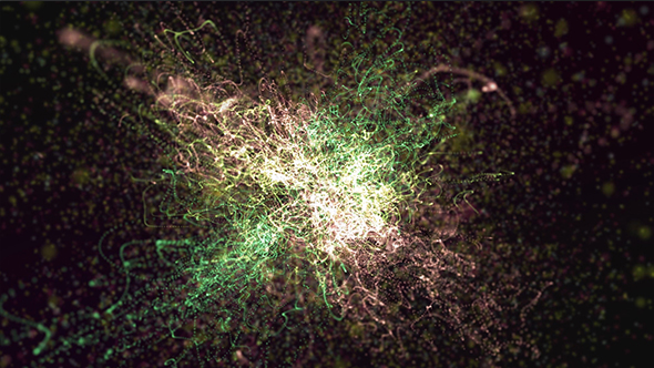 Beautiful Green Particles Abstract Background ( Ultra HD), Motion Graphics