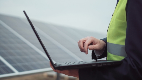 The Worker with Laptop on Site, Stock Footage | VideoHive