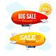 Sale Concept Labels with Airship, Vectors | GraphicRiver
