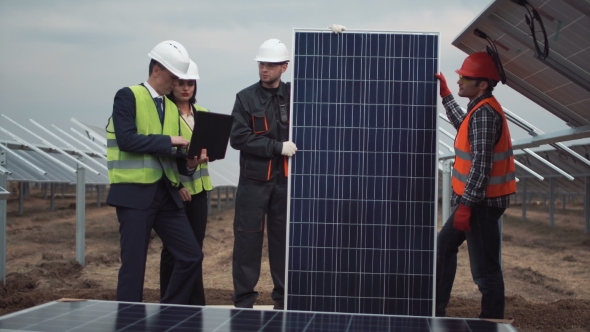 Team with Solar Panel, Stock Footage | VideoHive