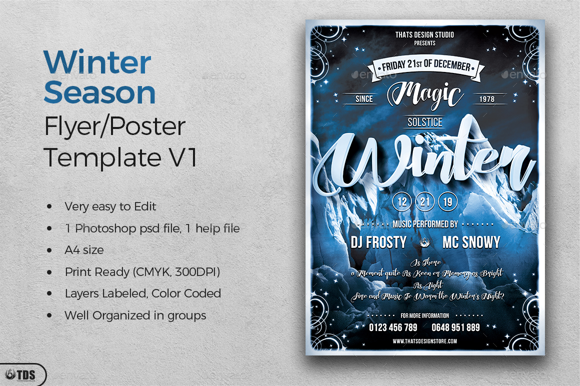 Winter Season Flyer Template V1 by lou606 | GraphicRiver