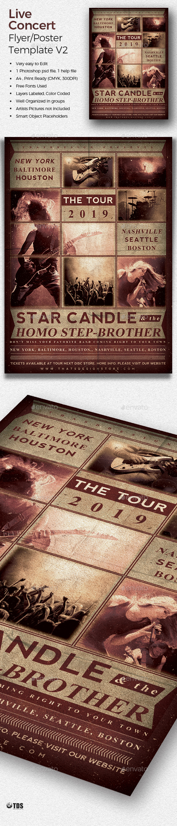 Live Concert Flyer Template V2 by lou606 | GraphicRiver