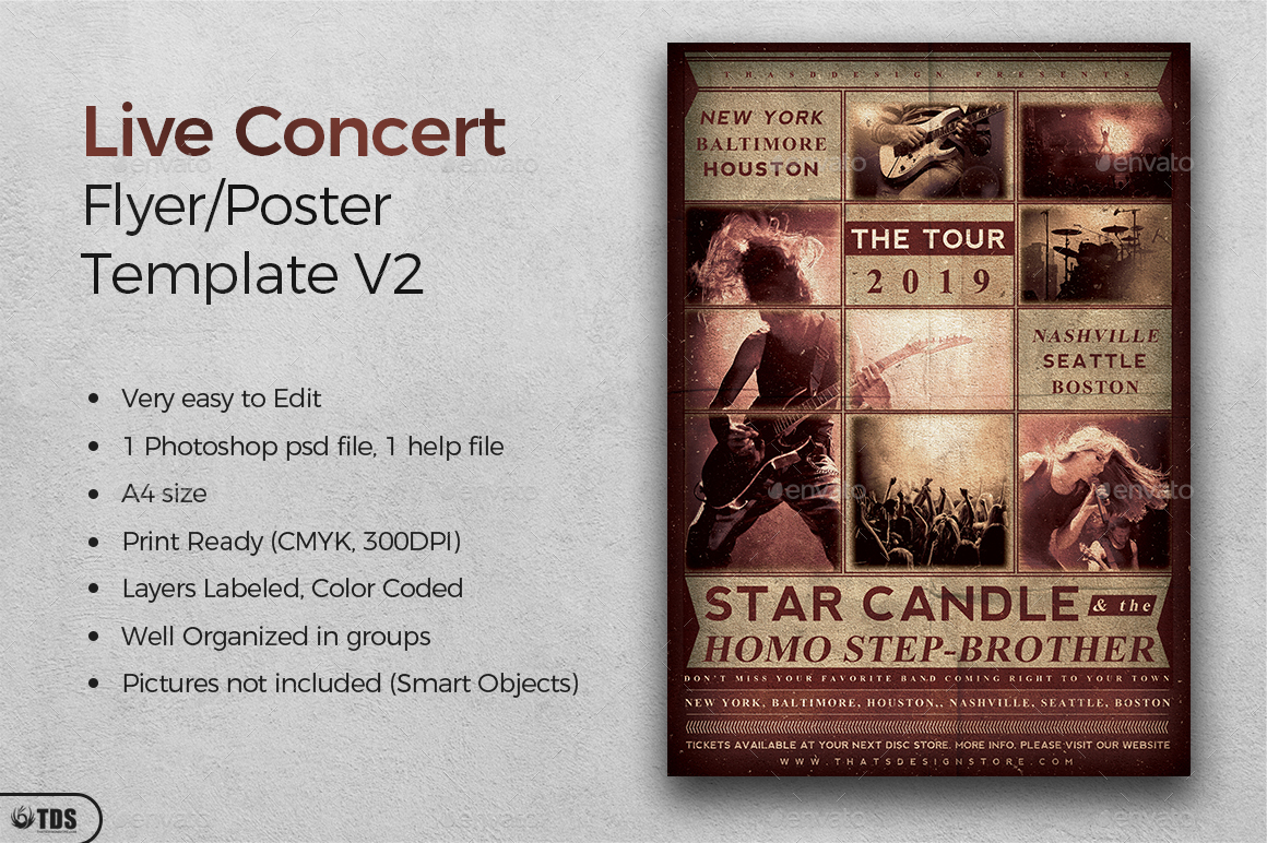 Live Concert Flyer Template V2 by lou606 | GraphicRiver