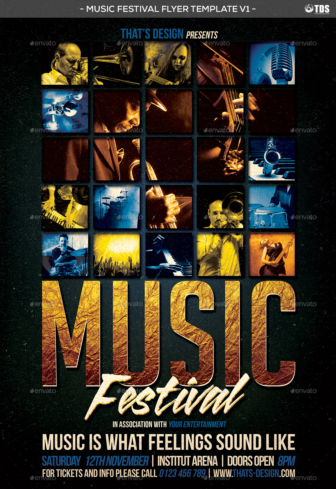 Music Festival Flyer Template V1 by lou606 | GraphicRiver