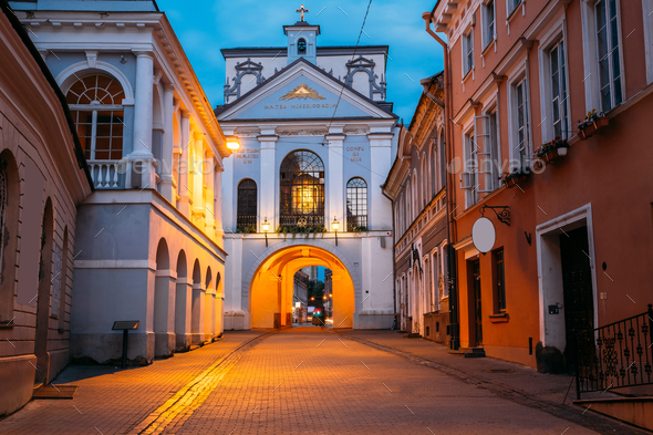 Vilnius Lithuania. Gate of Dawn, Ancient Religious Historical Mo Stock ...