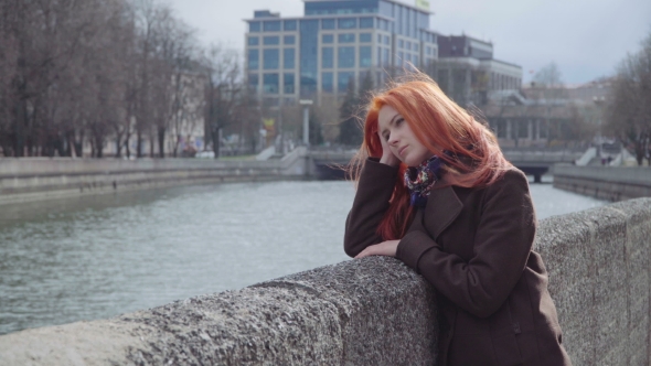 Sad Lonely Ginger Woman, Stock Footage | VideoHive
