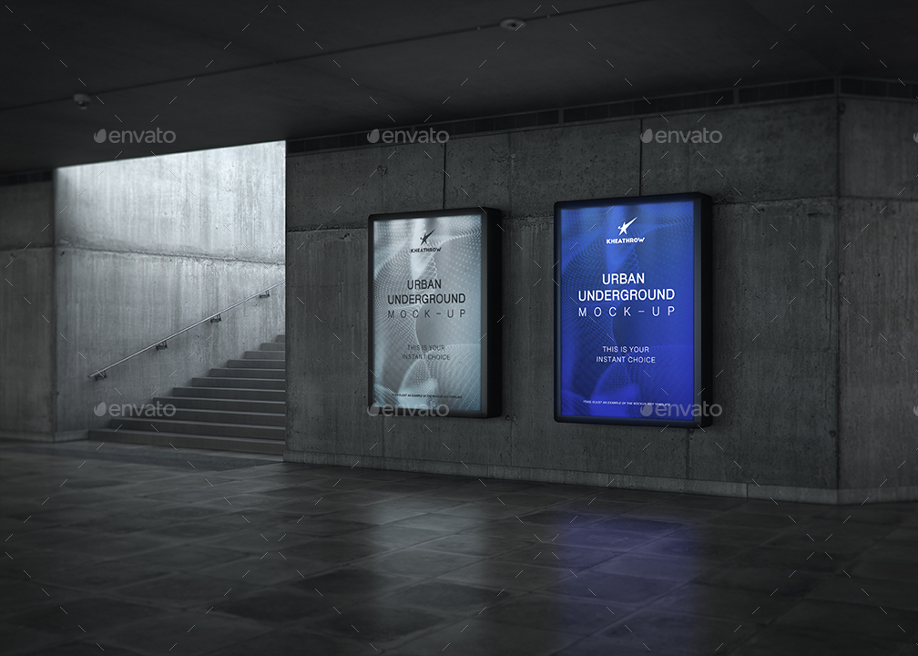 Urban Underground Lightbox / Billboard Mock-Ups, Graphics | GraphicRiver