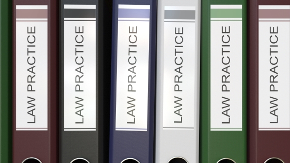 Multiple Office Folders with Law Practice Text Labels, Motion Graphics