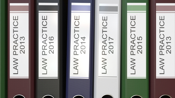 Multiple Office Folders with Law Practice Text Labels Different Years ...