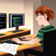 Female Programmer Coding on a Computer, Vectors | GraphicRiver