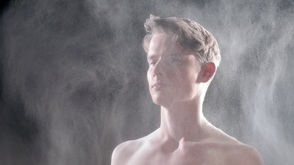 a Man Loses His Clothes Due To a Sudden Shock Wave with a Lot of Dust ...