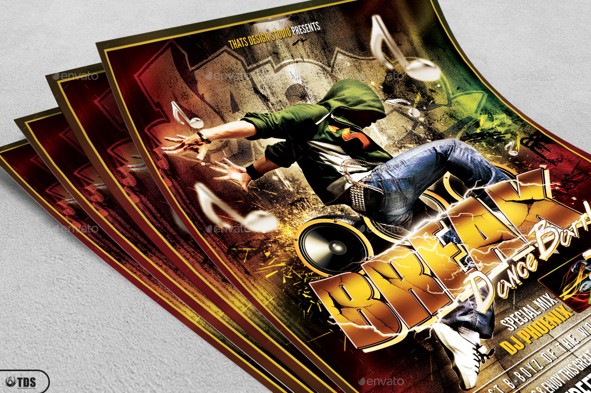Break Dance Battle Flyer Template V2 by lou606 | GraphicRiver