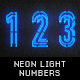 Neon Light Numbers And Symbols, Graphics | GraphicRiver