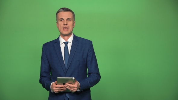 Adult Man During Giving News, Stock Footage | VideoHive