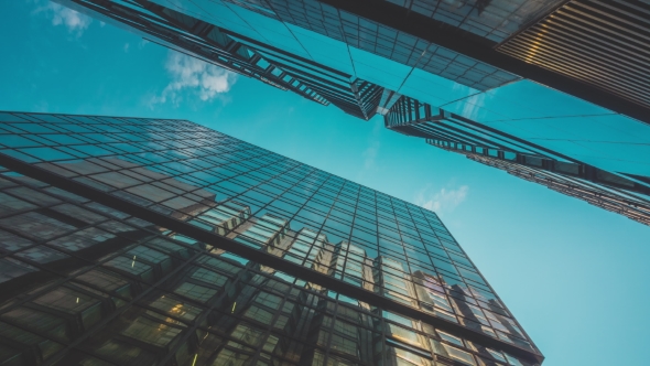 Skyscraper Buildings and Sky View, Stock Footage | VideoHive