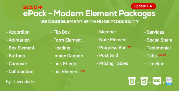 ePack - 22 CSS3 Ultimate Element Packages by thecodude | CodeCanyon