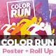 Color Run Festival Poster & Roll-Up Banner, Print Templates | GraphicRiver