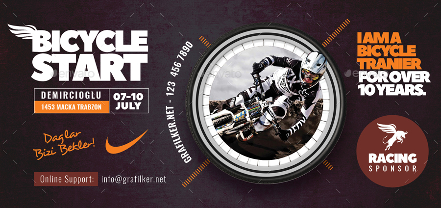 Bicycle Racing Postcard Templates, Print Templates | GraphicRiver