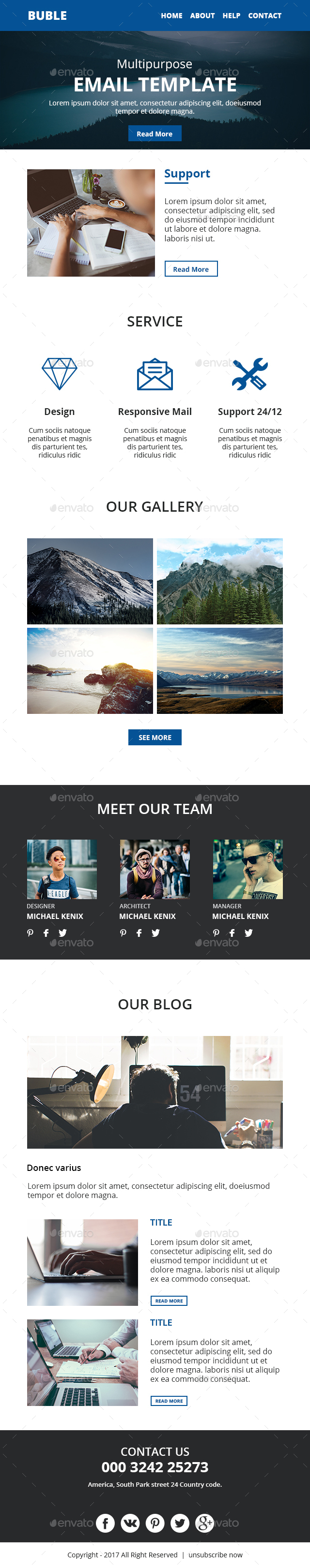 Clean Multipurpose E-newsletter Template by Shyeno | GraphicRiver