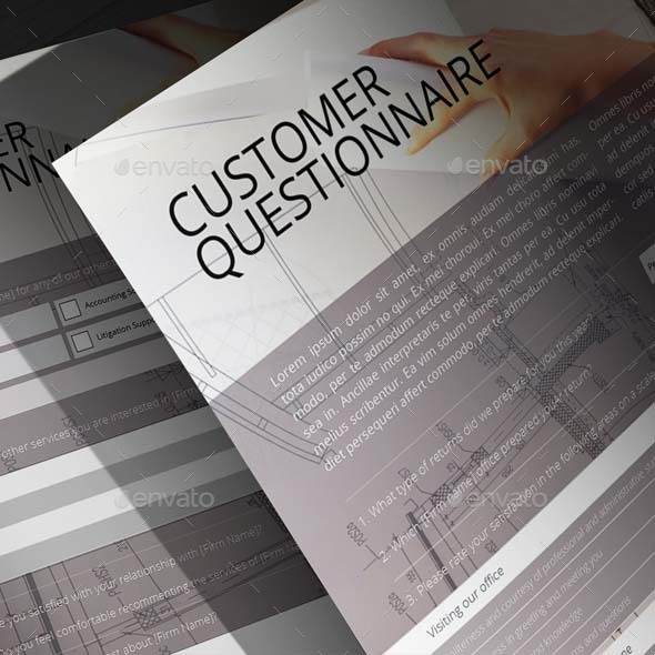 Customer Questionnaire A4 Template by Keboto | GraphicRiver