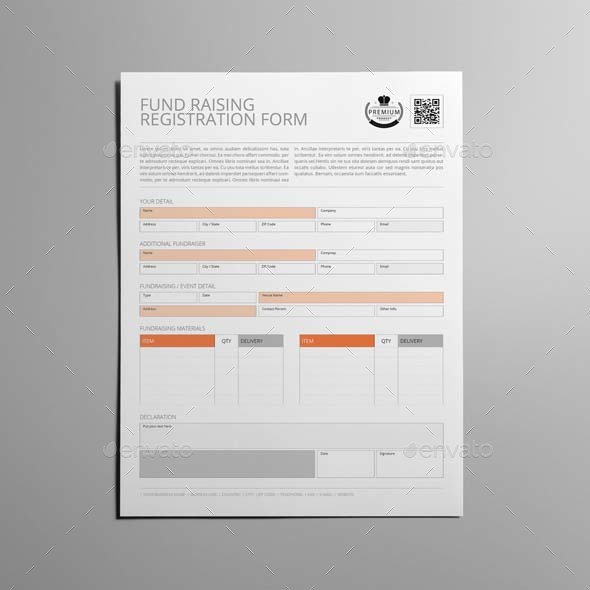Fund Raising Registration Form Template US Letter by Keboto | GraphicRiver