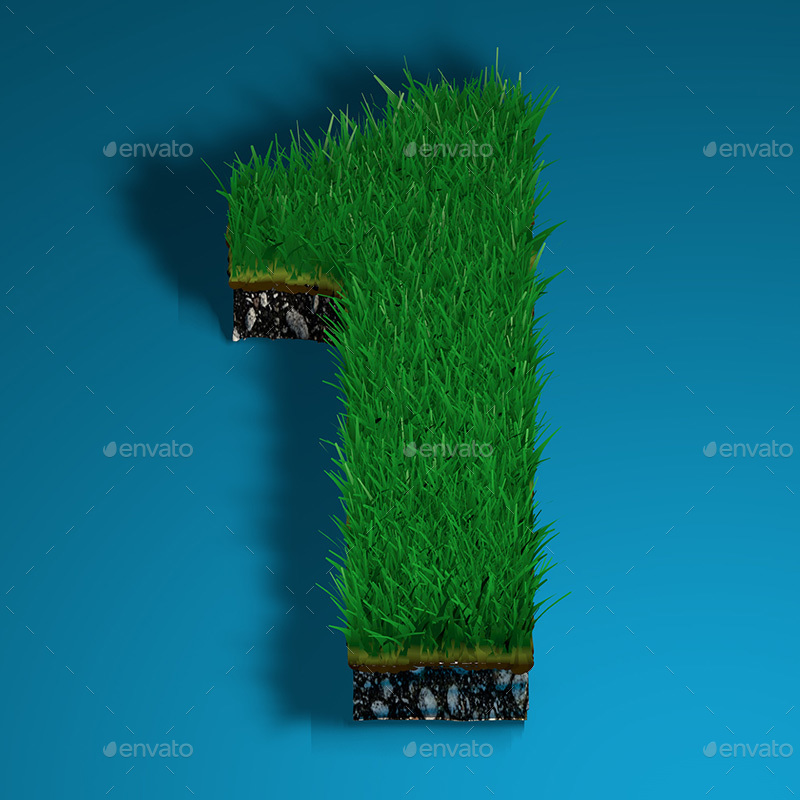 3D Letters of Synthetic Grass, Graphics | GraphicRiver