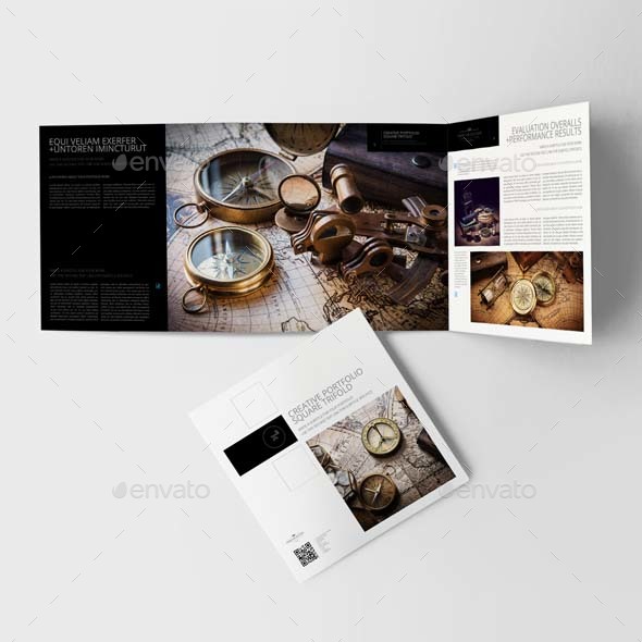 Creative Portfolio Square Trifold Template by Keboto | GraphicRiver