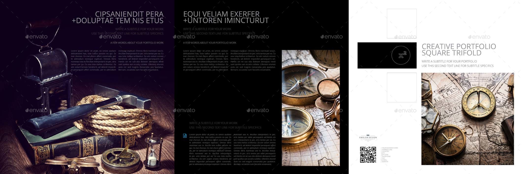 Creative Portfolio Square Trifold Template by Keboto | GraphicRiver