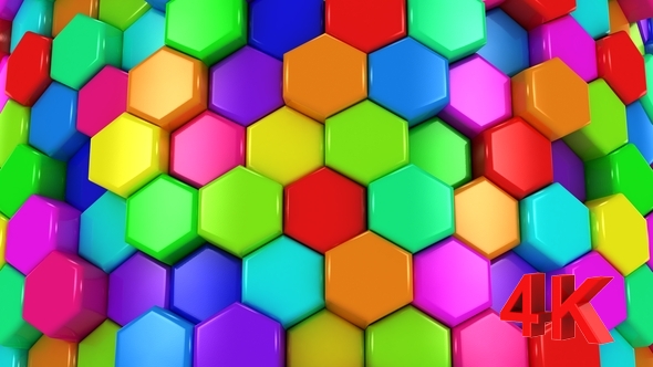 Animated Colored Hexagons, Motion Graphics | VideoHive
