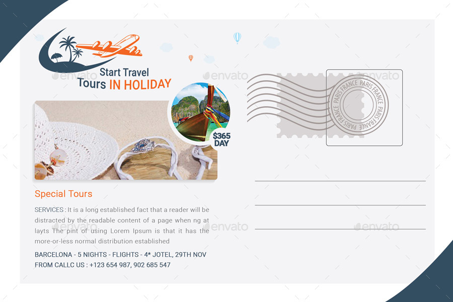 Travel Agency Postcard, Print Templates | GraphicRiver