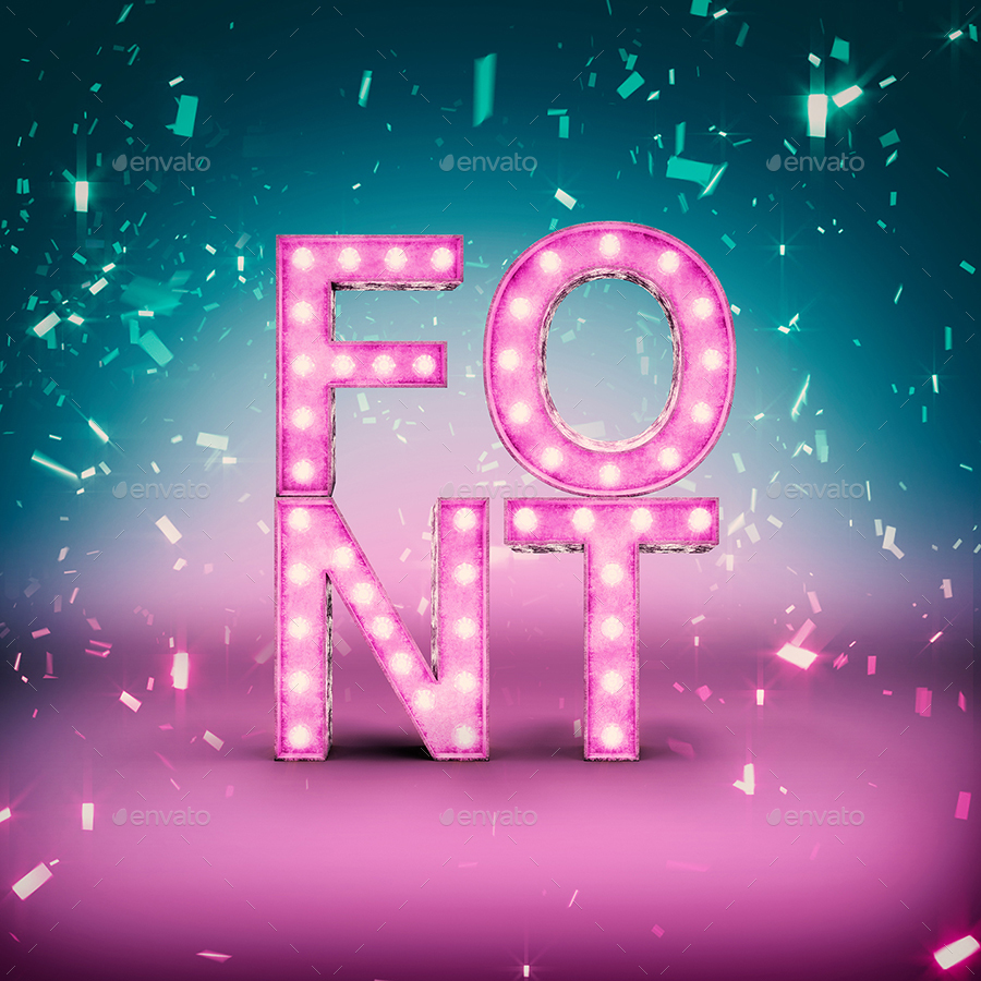 Retro Lightbulb Font, Graphics | GraphicRiver