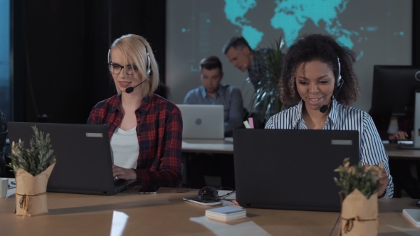 People Working in Call Center at Night, Stock Footage | VideoHive
