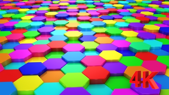 Animated Colored Hexagons, Motion Graphics | VideoHive