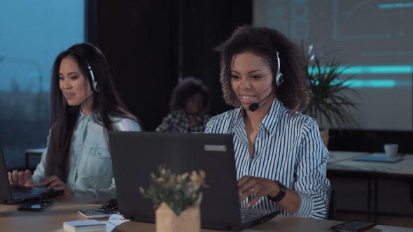 People Working in Call Center at Night, Stock Footage | VideoHive