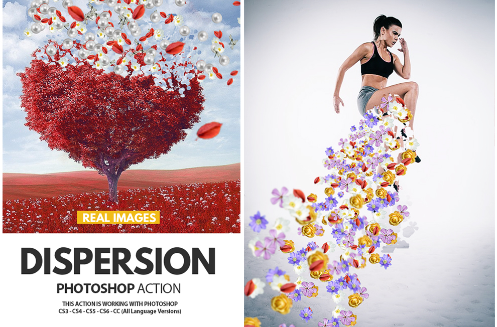Dispersion with Real Images Photoshop Action, Add-ons | GraphicRiver