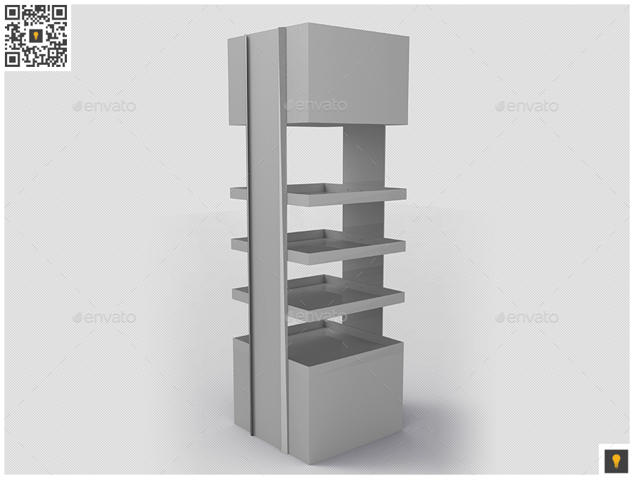 Promotional Store Shelf Stand 3D Render, Graphics | GraphicRiver