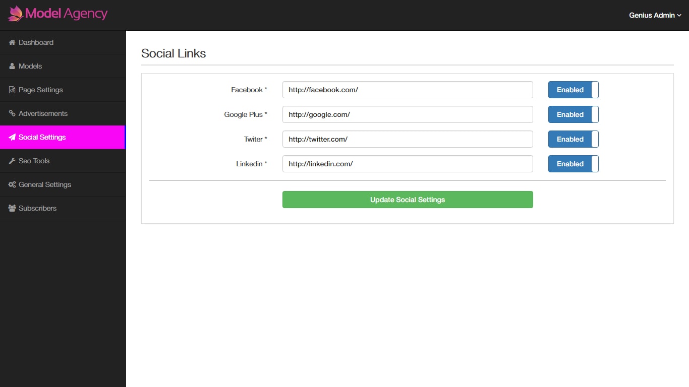 Model - Dynamic Model Agency Portfolio and Management System by GeniusOcean