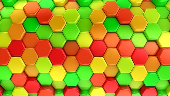 Animated Colored Hexagons, Motion Graphics | VideoHive