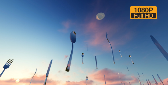 Flying spoon knife, Motion Graphics | VideoHive