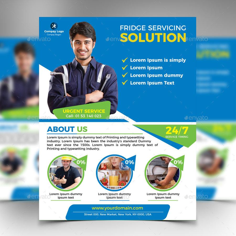 Fridge Servicing Flyer by design_station | GraphicRiver