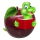 Cartoon Apple Bookworm, Vectors | GraphicRiver