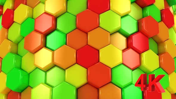 Animated Colored Hexagons, Motion Graphics | VideoHive