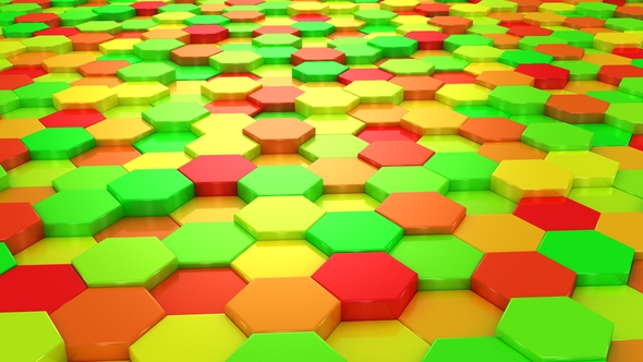 Animated Colored Hexagons, Motion Graphics | VideoHive