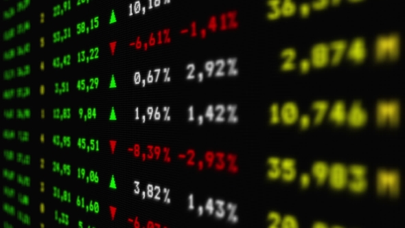 Colorful Stock Market Board Moving Up, Animation, Motion Graphics ...