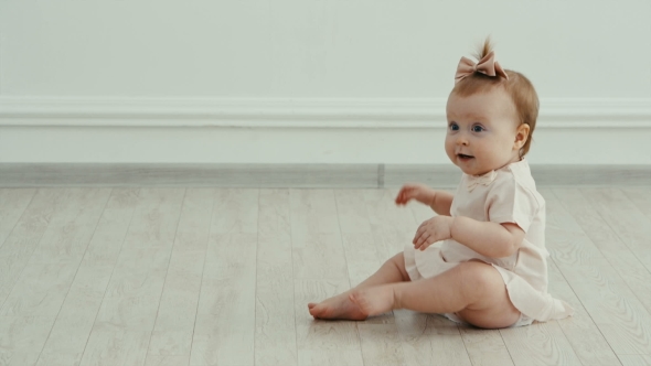 Funny Baby Girl Is Happy, Stock Footage | VideoHive