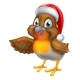 Cartoon Robin Bird in Santa Christmas Hat, Vectors | GraphicRiver