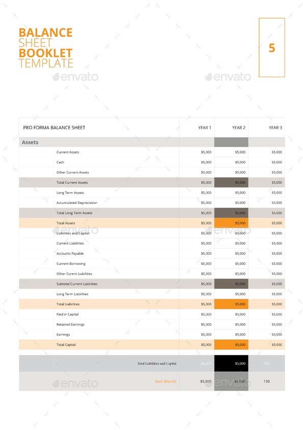 Balance Sheet Booklet Template by Keboto | GraphicRiver