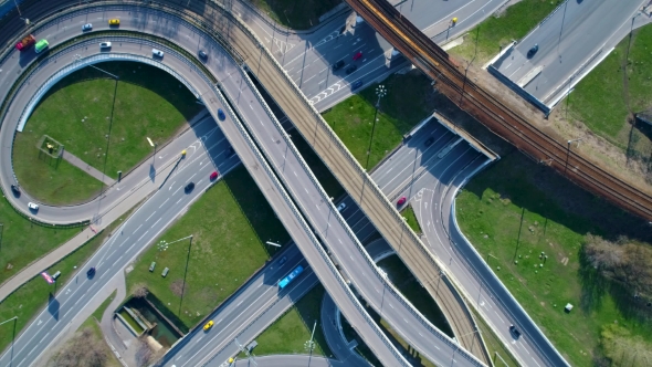 Aerial View of a Freeway Intersection, Stock Footage | VideoHive